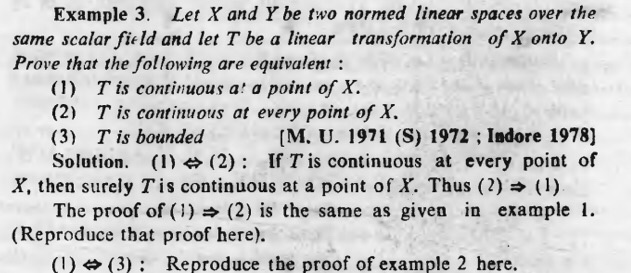 Solved Example 3. Let X and Y be two normed linear spaces | Chegg.com