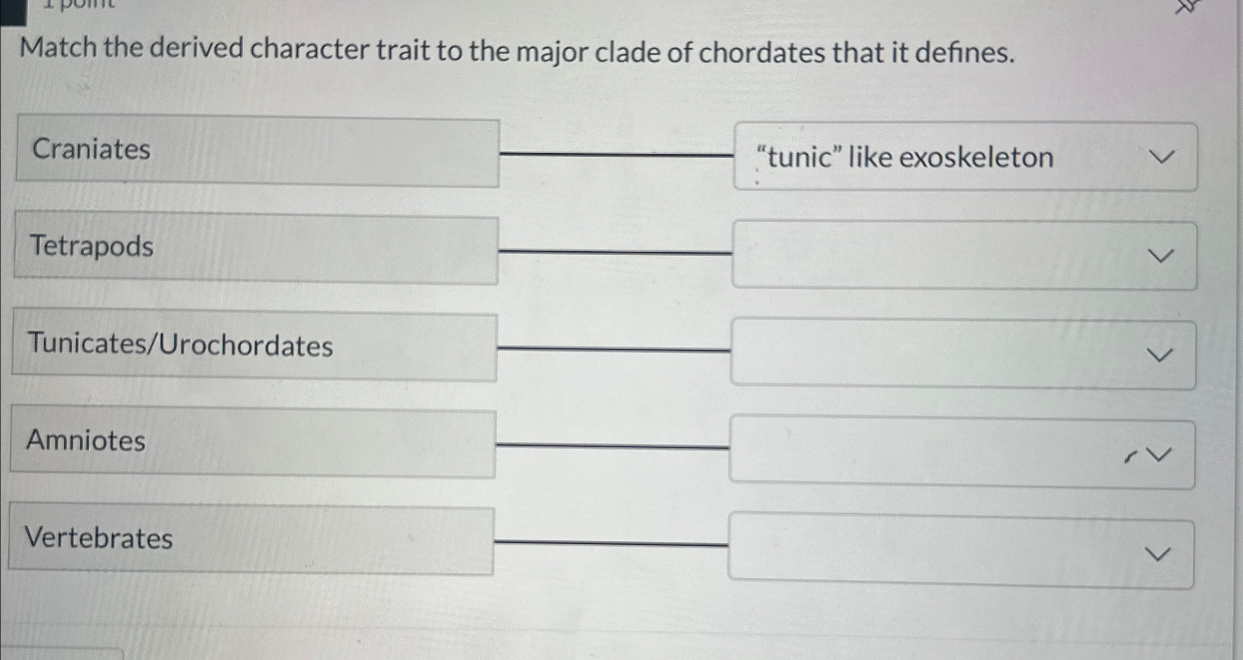 Solved Match the derived character trait to the major clade | Chegg.com