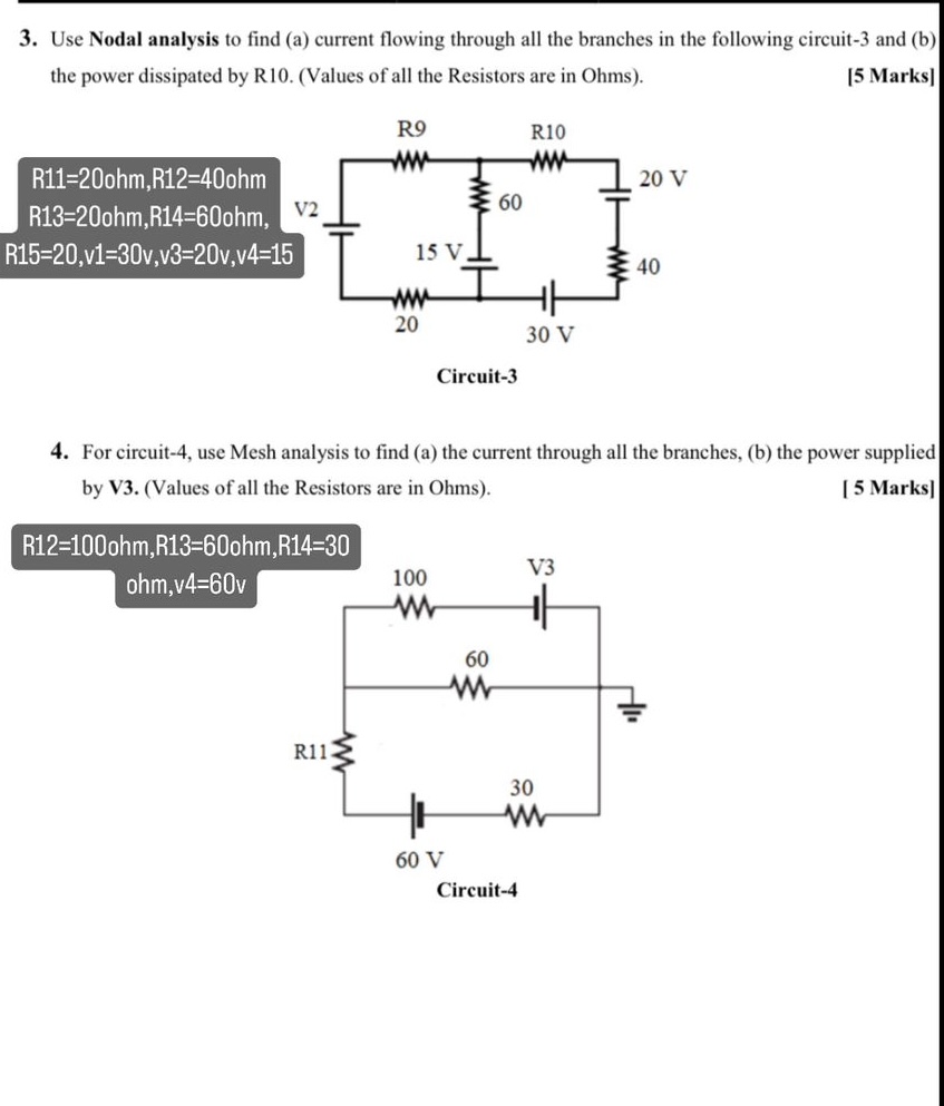 Use Nodal analysis to find (a) ﻿current flowing | Chegg.com