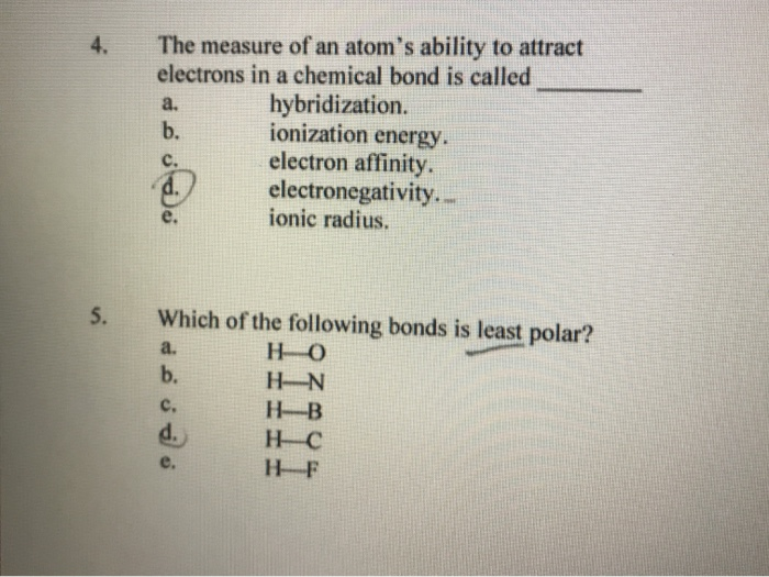 Solved The measure of an atom's ability to attract electrons | Chegg.com