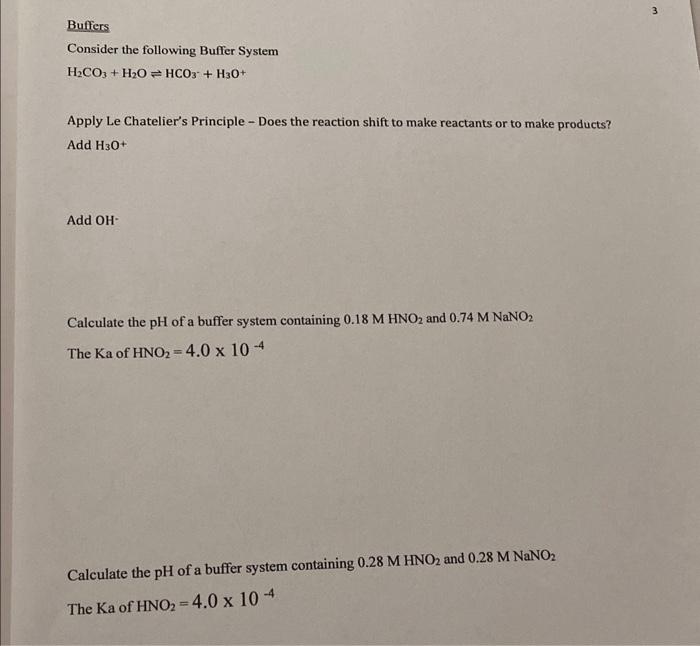 Solved Buffers Consider the following Buffer System | Chegg.com