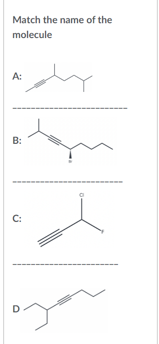 Solved Match the name of themoleculeB & D | Chegg.com