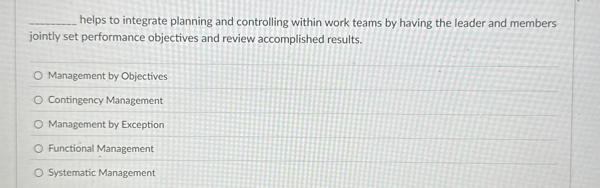 Solved helps to integrate planning and controlling within | Chegg.com