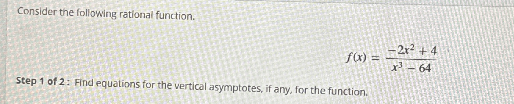 Solved Consider the following rational | Chegg.com