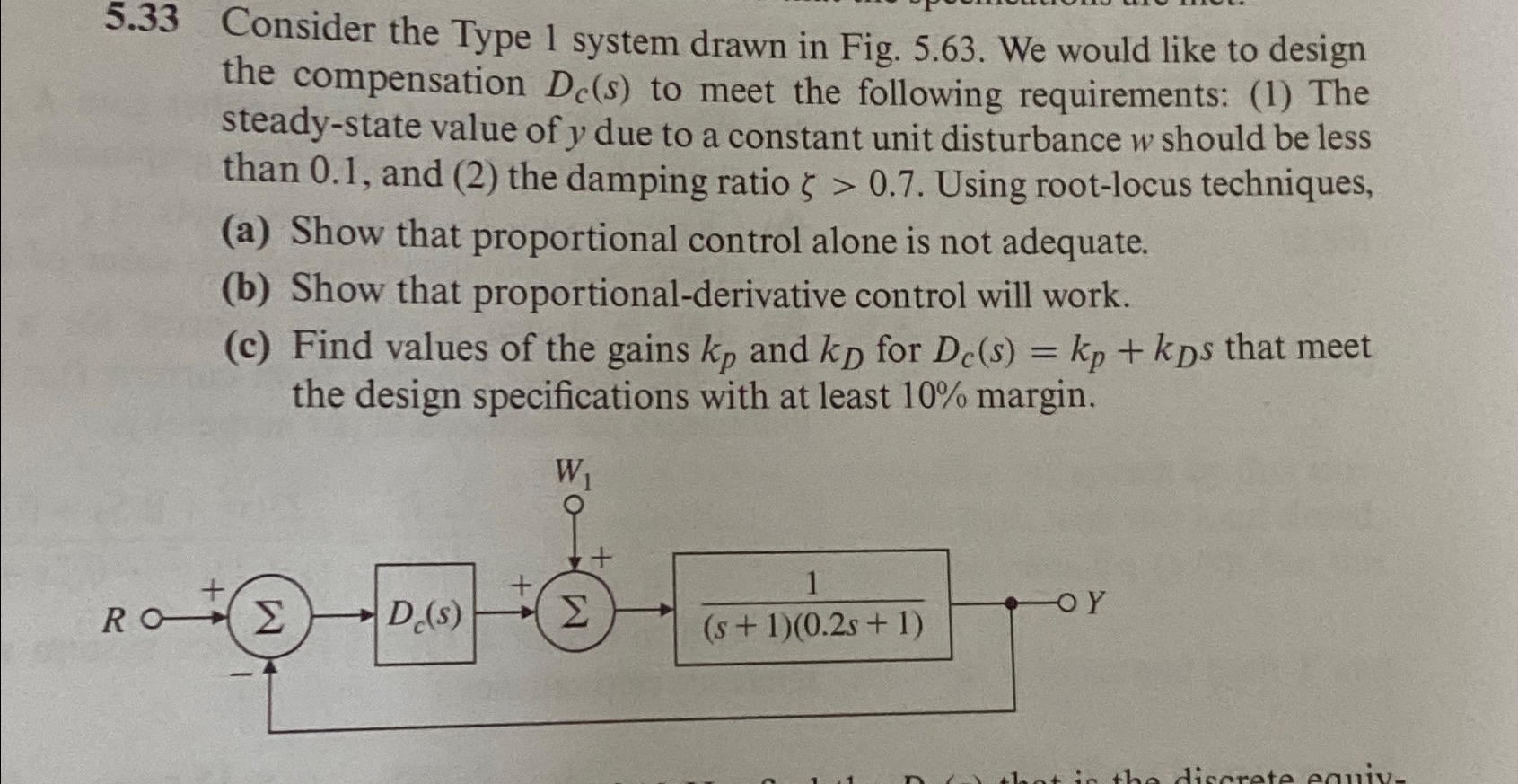 Solved 5.33 ﻿Consider the Type 1 ﻿system drawn in Fig. 5.63. | Chegg.com