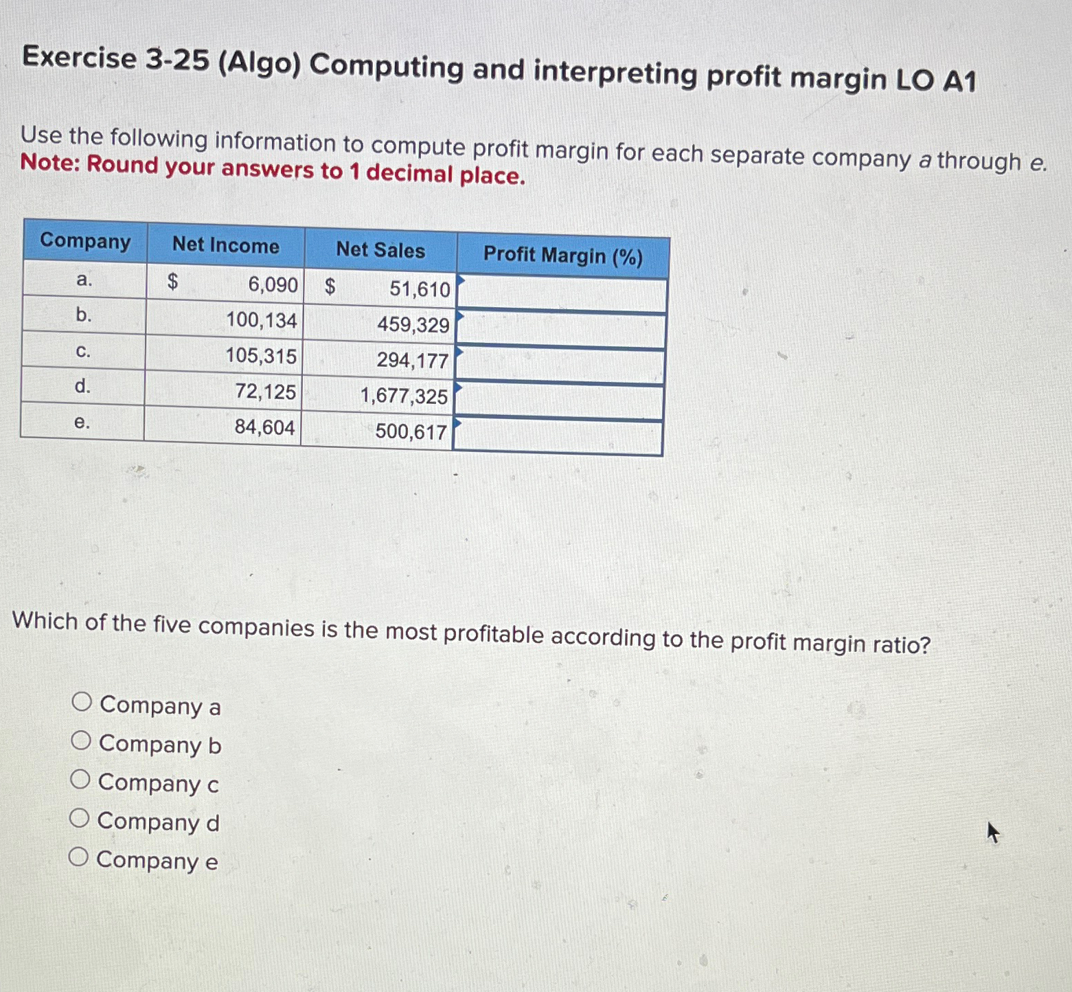 Solved Exercise 3-25 (Algo) ﻿Computing and interpreting | Chegg.com