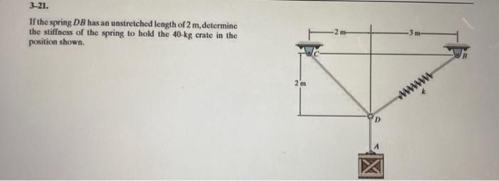 Solved If the spring DB has an unstretched length of 2 m, | Chegg.com