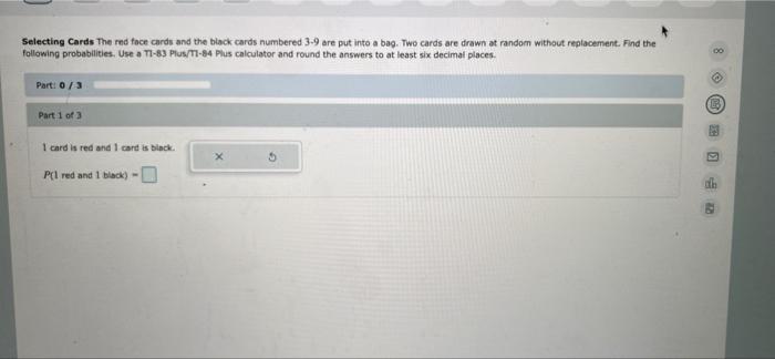 Solved Selecting Cards The red face cards and the black | Chegg.com