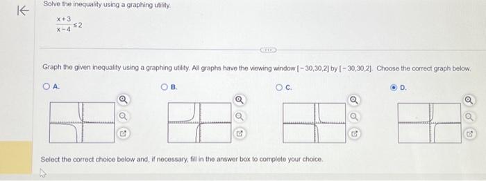 Solved Solve the inequality using a graphing ullity. | Chegg.com