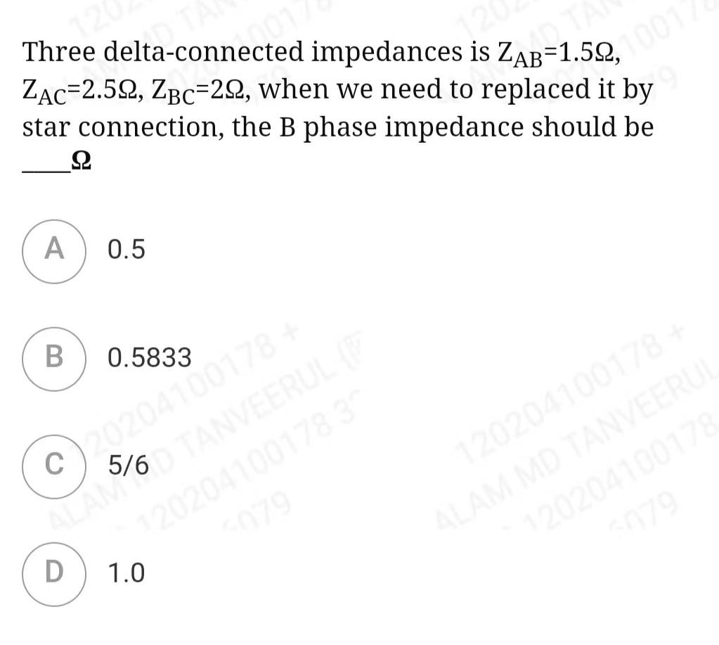 Solved Three delta-connected impedances is ZAB=1.5Ω, | Chegg.com