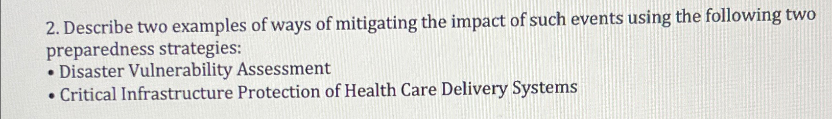 Solved Describe two examples of ways of mitigating the | Chegg.com