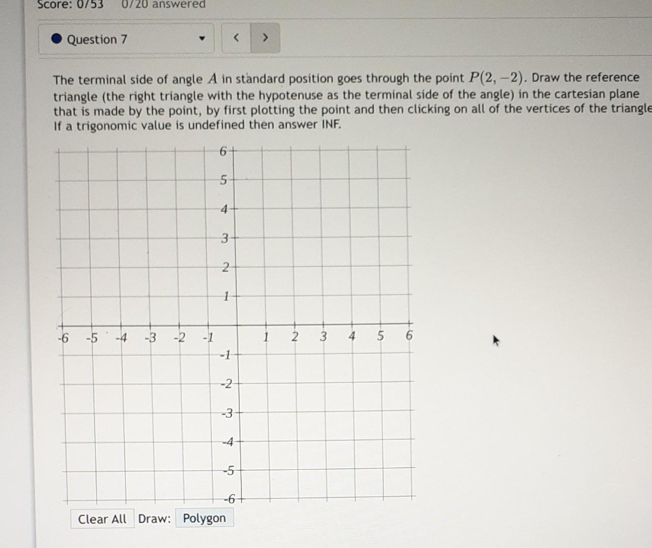 The terminal side of angle A in standard position | Chegg.com