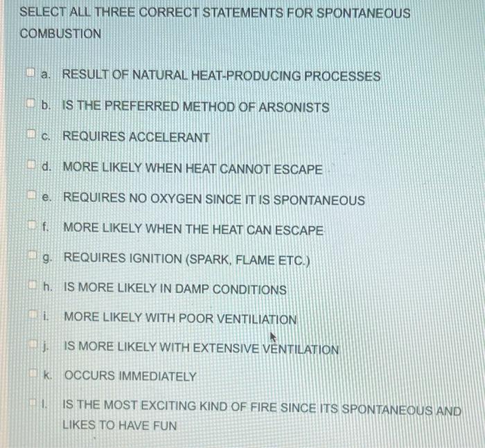 Solved SELECT ALL THREE CORRECT STATEMENTS FOR SPONTANEOUS | Chegg.com