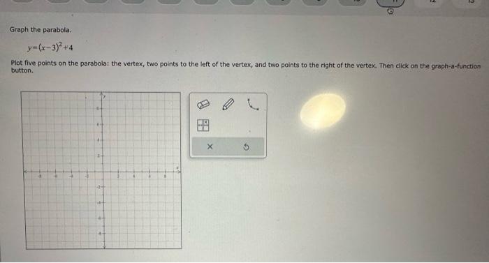 Solved Graph the parabola. y=(x−3)2+4 Plot five points on | Chegg.com