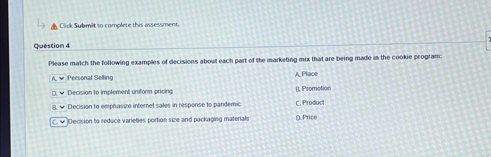 Solved Click Submit to complete this assessment.Quèstion | Chegg.com