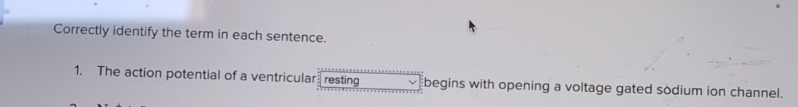 Solved Correctly identify the term in each sentence.The | Chegg.com