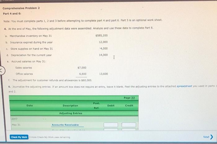Comprehensive Problem 2 Part 4 and 6: Note: You must | Chegg.com
