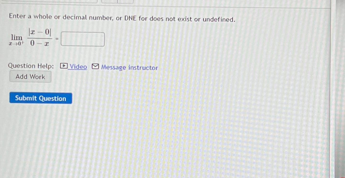 Solved Enter a whole or decimal number, or DNE for does not | Chegg.com