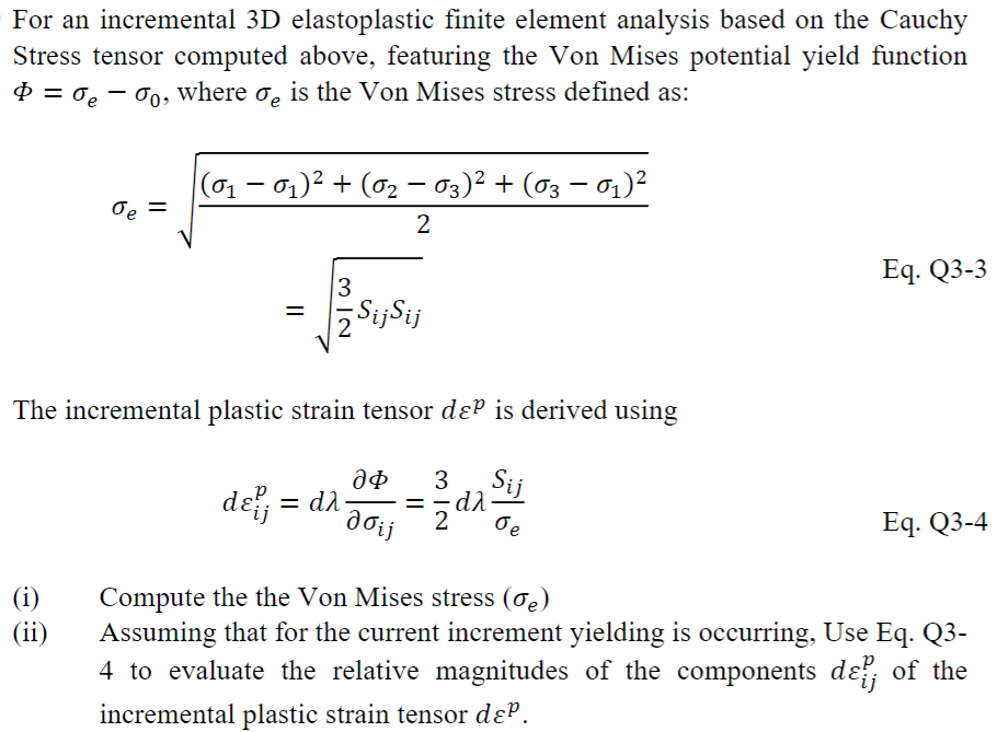 For an incremental 3D elastoplastic finite element | Chegg.com