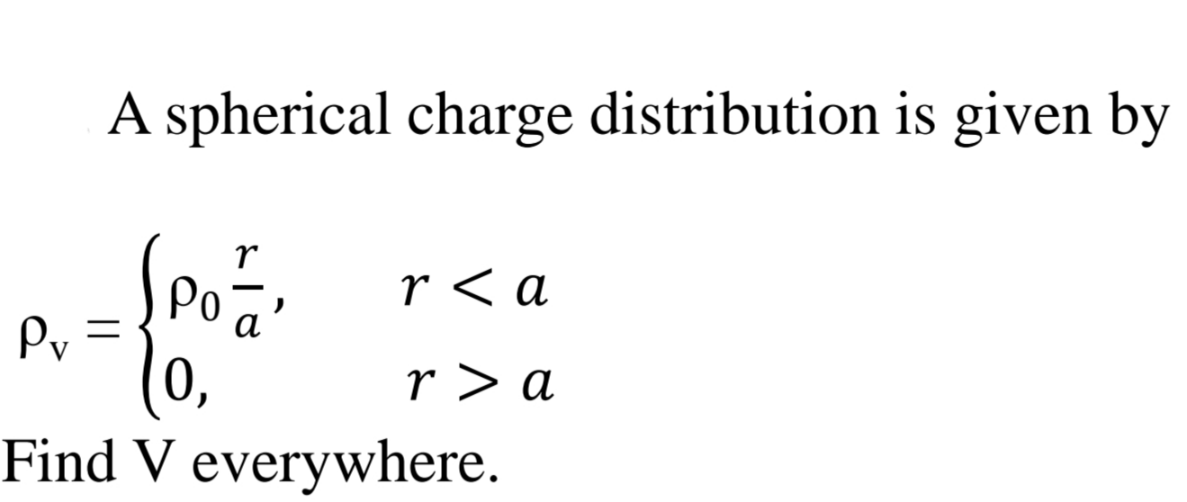 Solved A spherical charge distribution is given by r Spoki r | Chegg.com