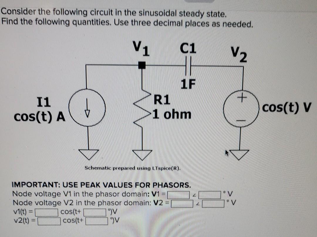 Solved Nodal Analysis in Phasor Domain Consider the | Chegg.com