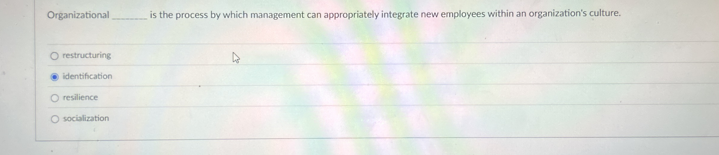 Solved Organizational ﻿is the process by which management | Chegg.com