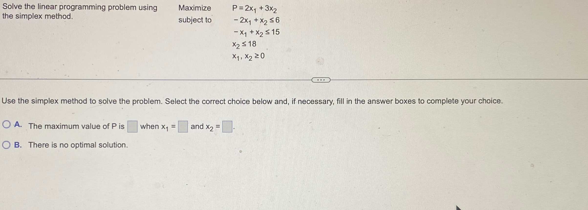 Solved Solve the linear programming problem using the | Chegg.com