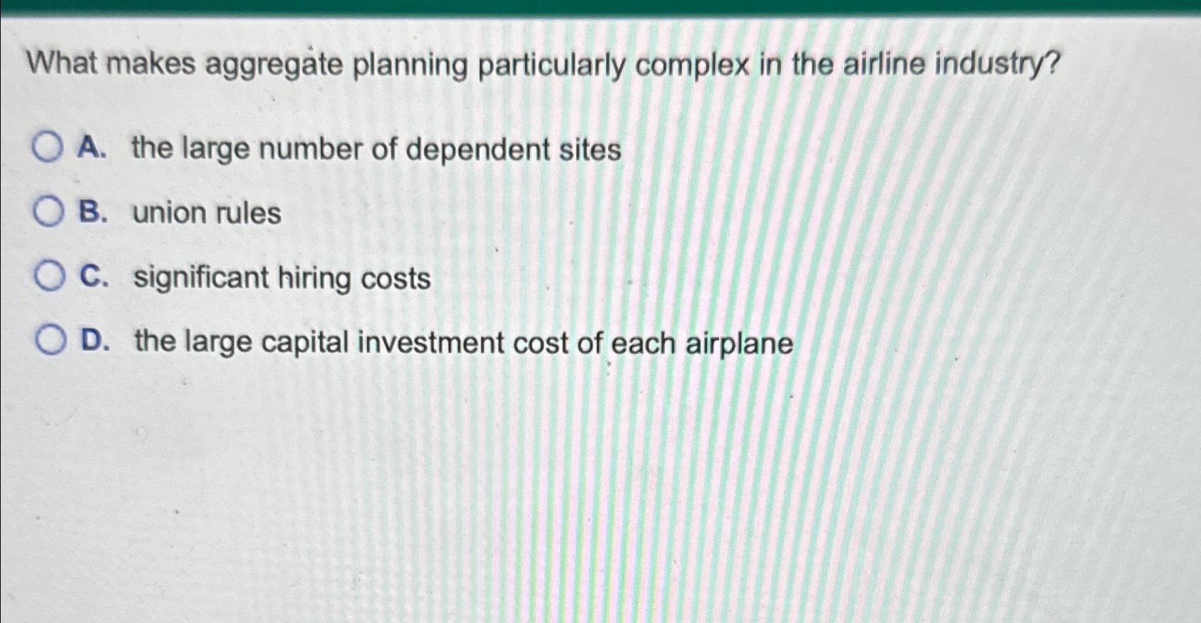 Solved What makes aggregate planning particularly complex in | Chegg.com
