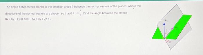 The angle between two planes is the smallest angle | Chegg.com