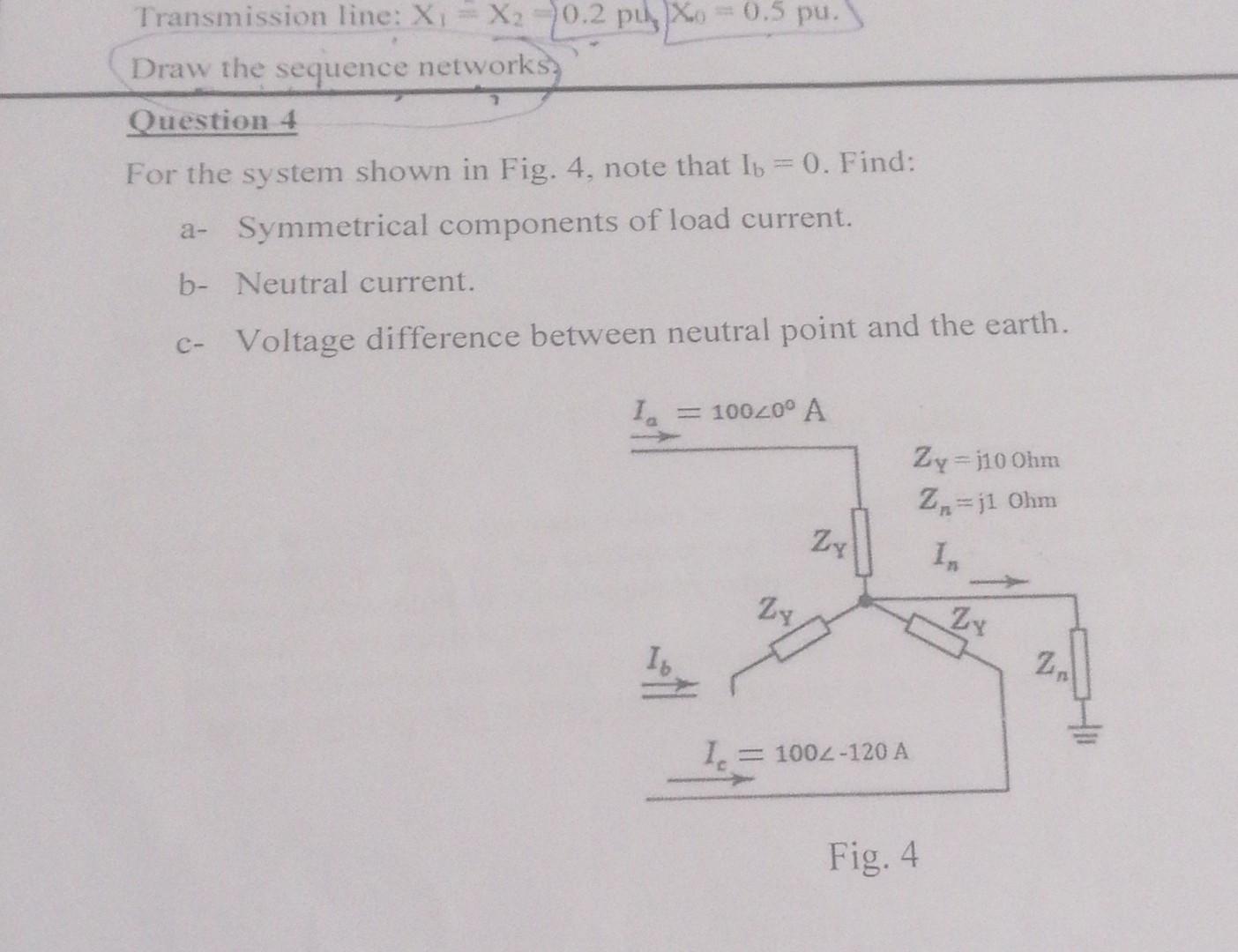 Solved Transmission line: X1=X2⇒0.2pu,X00=0.5pu. Draw the | Chegg.com