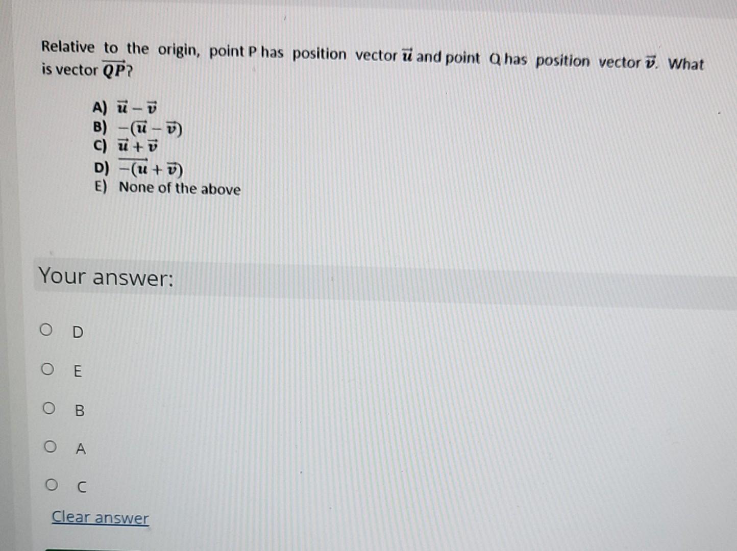 Solved Relative to the origin, point P has position vector u | Chegg.com