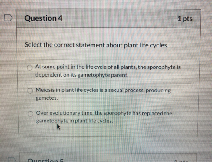 Solved Question 4 1 pts Select the correct statement about | Chegg.com