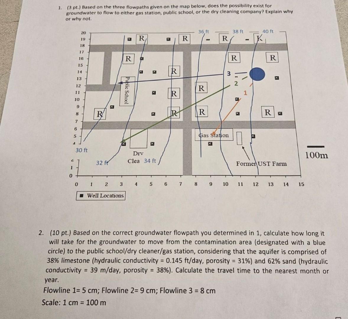 Solved 1. (3 pt.) Based on the three flowpaths given on the | Chegg.com