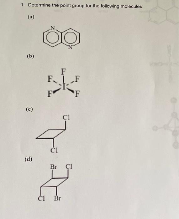 Solved Physical Chemistry IIMake sure to draw the symmetry | Chegg.com