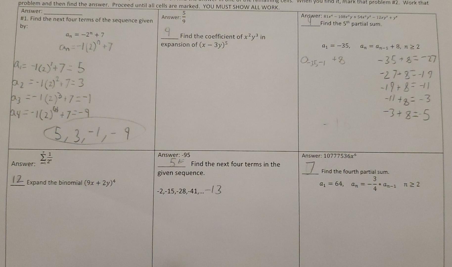 Solved problem and then find the answer. Proceed until all | Chegg.com