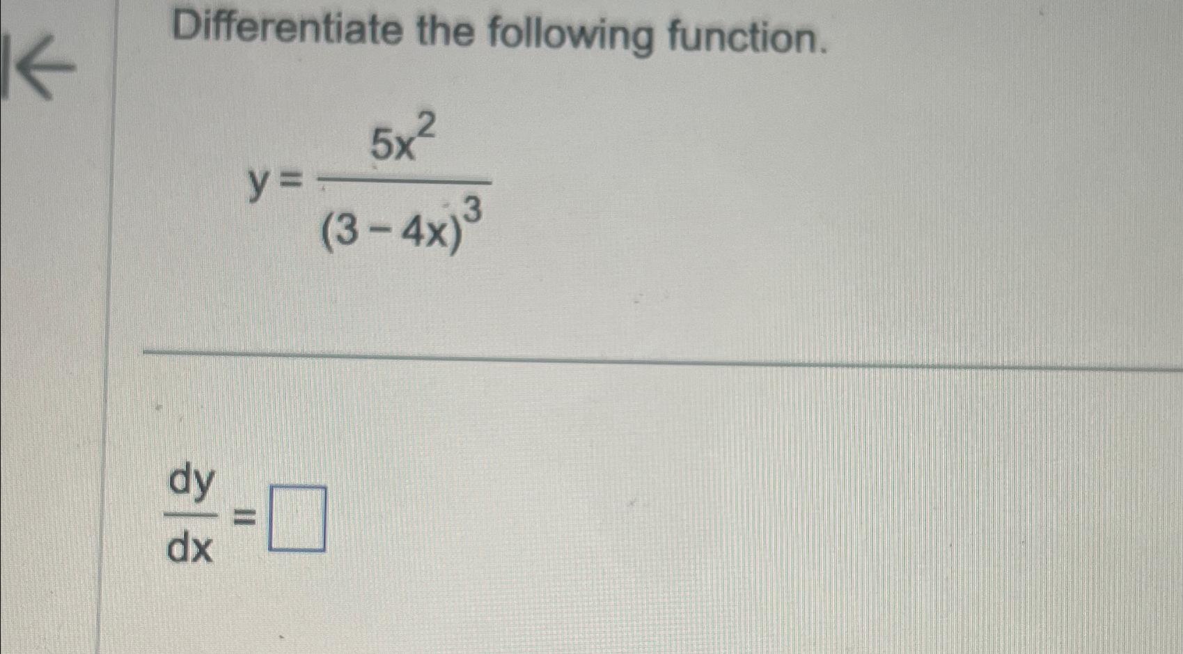 Solved Differentiate the following | Chegg.com