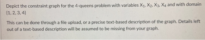 Depict the constraint graph for the 4-queens problem | Chegg.com