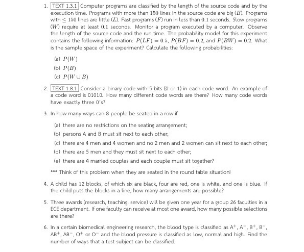 Solved 1. TEXT 1.3.1 Computer programs are classified by the | Chegg.com