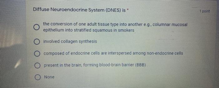 Solved Diffuse Neuroendocrine System (DNES) is point the | Chegg.com