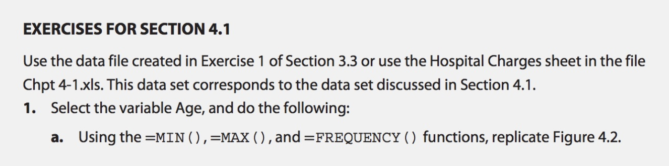 EXERCISES FOR SECTION 4.1Use the data file created in | Chegg.com