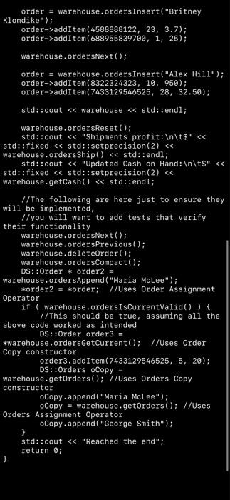 Solved In C++ please, files provided below. Please provide | Chegg.com