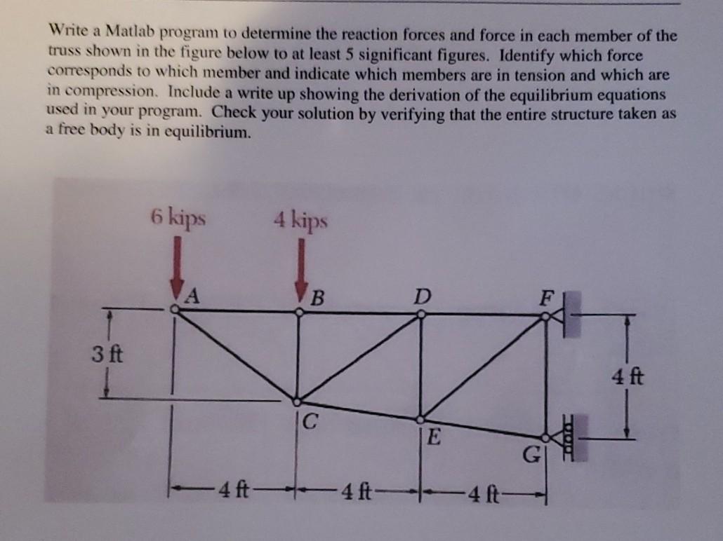 Solved Write a Matlab program to determine the reaction | Chegg.com