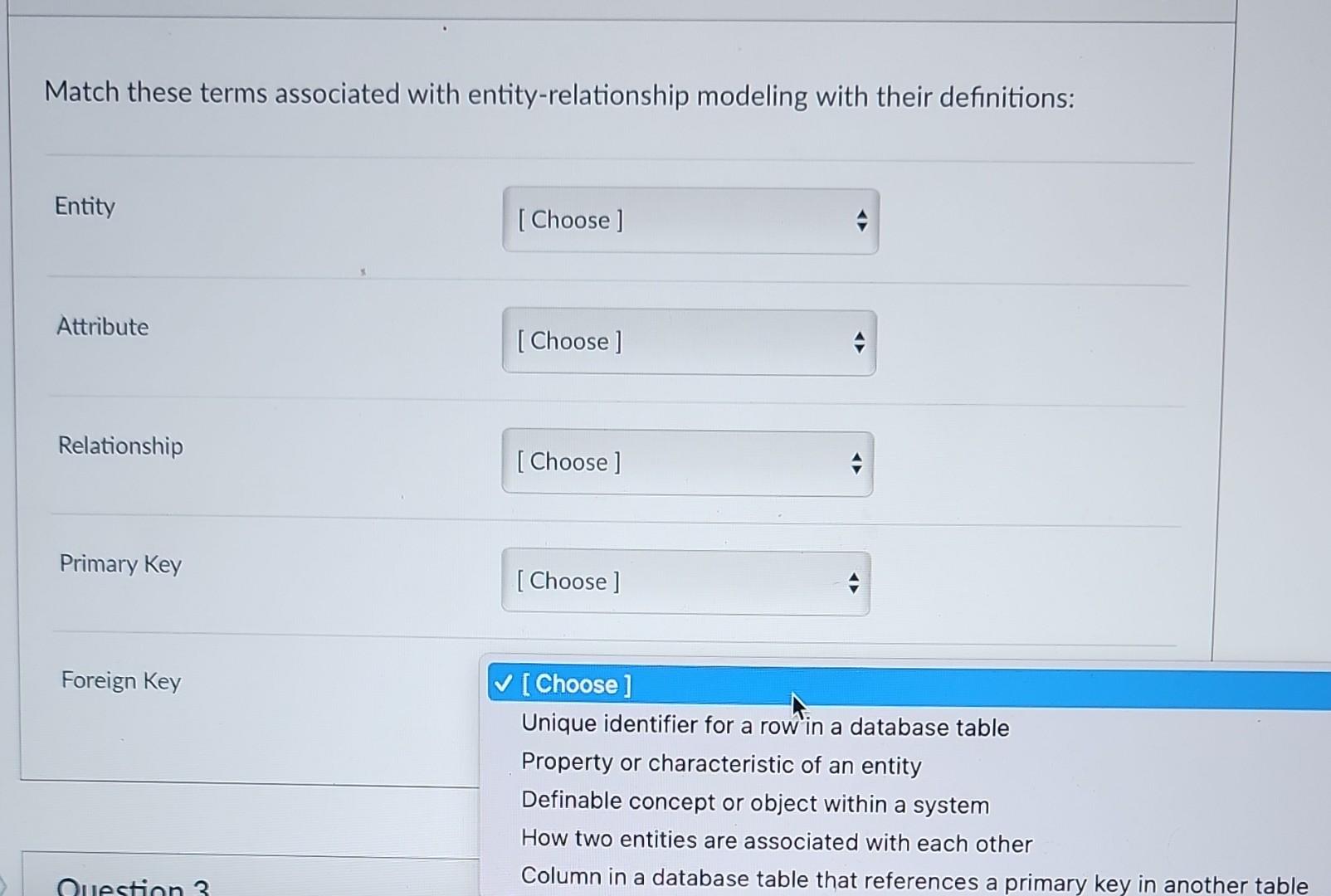 Solved Match these terms associated with entity-relationship | Chegg.com