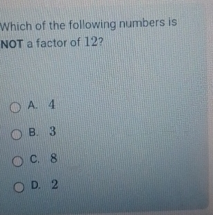 Solved Which of the following numbers is NOT a factor of | Chegg.com