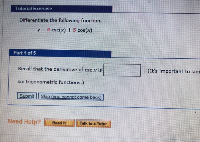 Solved Tutorial Exercise Differentiate the following | Chegg.com
