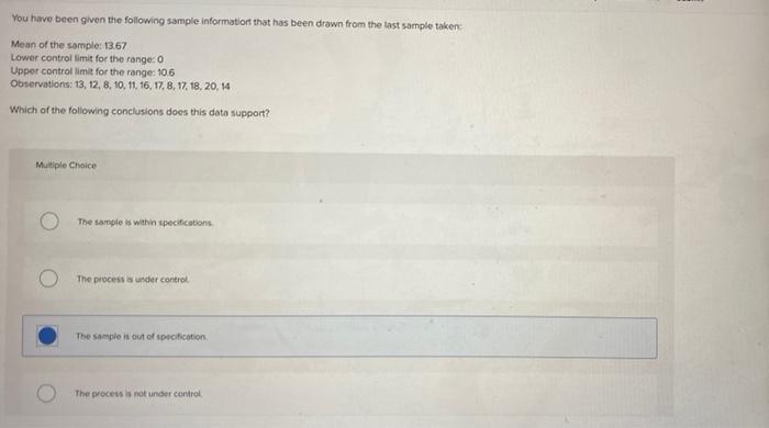 Solved You have been given the following sample information | Chegg.com