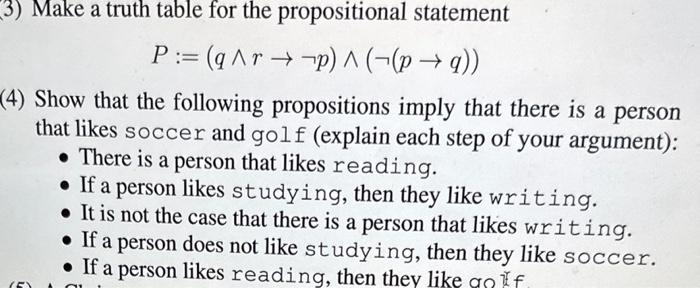 Solved 3) Make a truth table for the propositional statement | Chegg.com