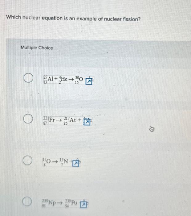 Solved Which nuclear equation is an example of nuclear | Chegg.com