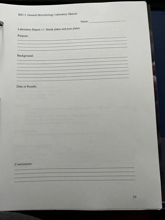 Solved Procedure: Streak Plate Method (each student) 1. | Chegg.com