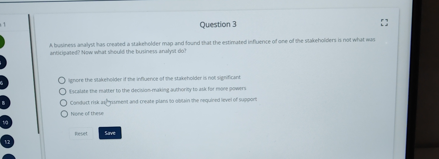 Solved Question 3A business analyst has created a | Chegg.com